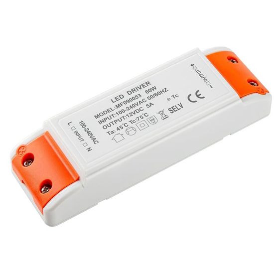 Transformateur Led 12V 60W, Led Driver 220V 5A, Led Transfo Ac À Dc ...
