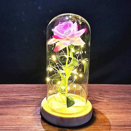 Lampe Led Rose Éternelle En Feuille De Verre, Décoration Pour La Maison ...