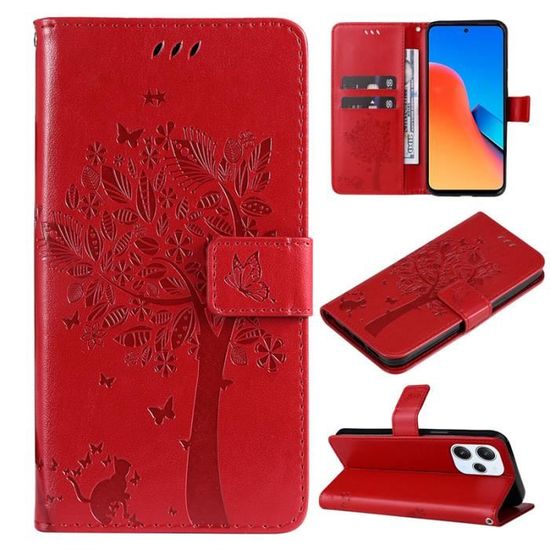 Coque Pour Xiaomi Redmi 12 4G/12 5G Etui a Rabat Cuir Portefeuille ...