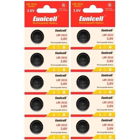 Lir2032 Lot De 10 Piles Bouton Rechargeables Li-Ion 3,6 V Cr2032[J296] - Cdiscount Jeux - Jouets