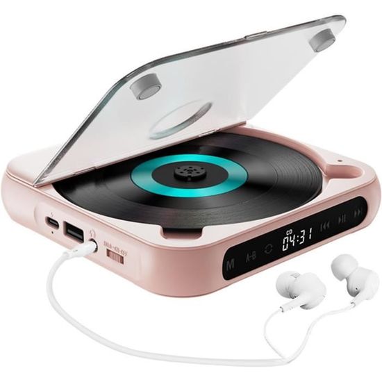 Lecteur CD Portable avec Bluetooth Et Haut-parleurs Baladeur CD De ...