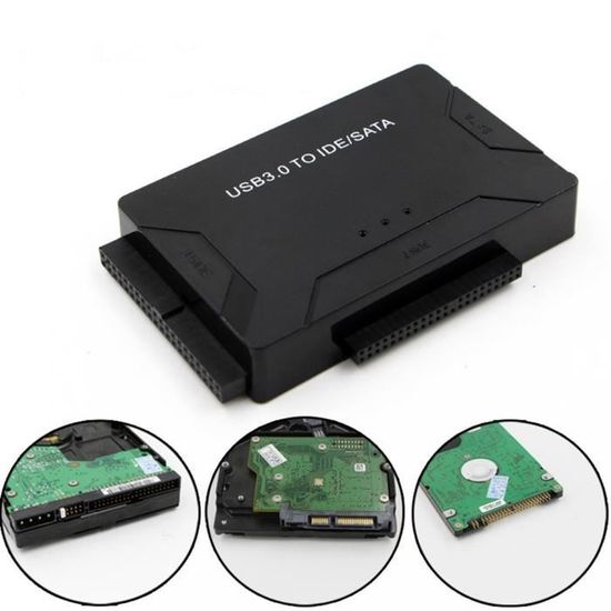 Convertisseur USB 3.0 vers IDE SATA Disque dur externe Adaptateur universel de transfert de ...