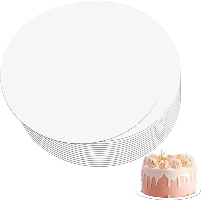 Kelav Plateau Gâteau Rond-15 Plateaux à Support Gâteau Rond-30 cm Blanc ...