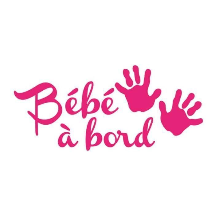 Sticker bébé à bord - ADZIF.BIZ - Petites mains - Rose - Autocollant ...