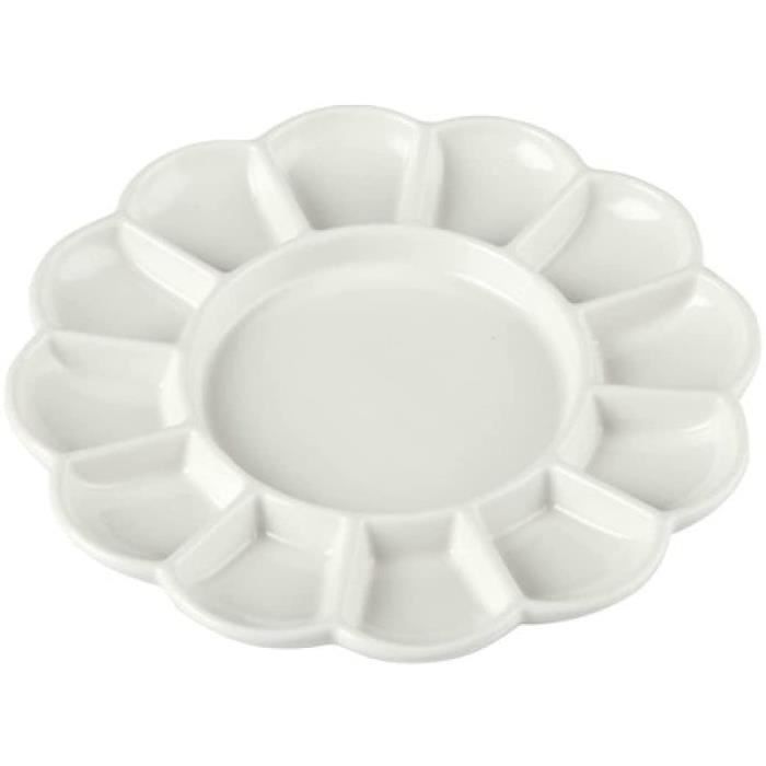 Palette de peinture en céramique en forme de fleur - Couleurs mélangées ...