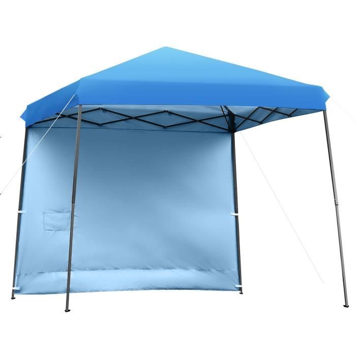 GYMAX Tonnelle de Jardin Pliable, avec Paroi Latérale Amovible, Tissu ...
