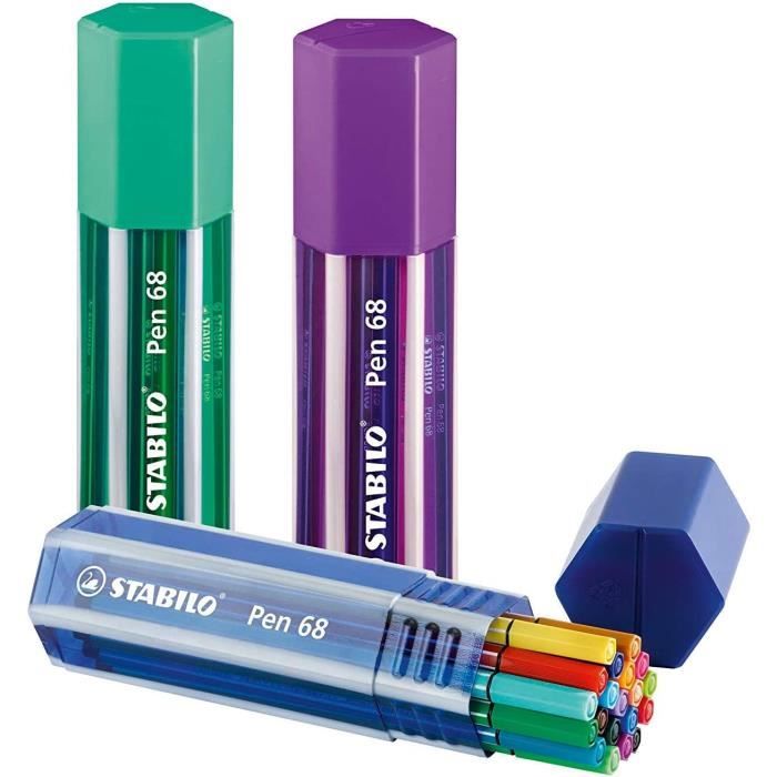 Feutre de dessin - Pen 68 - Etui Big Pen Box 20 feutres pointe moyenne ...