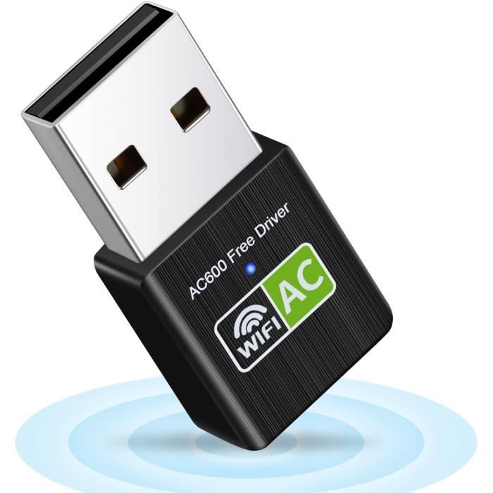 Clé WiFi USB Adaptateur, 600Mbps Adaptateur (Driver Free) Mini USB WiFi ...