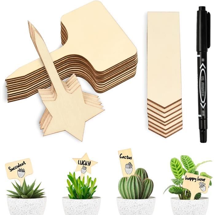50 Pièces étiquettes de Plantes, étiquettes de Plantes en Bois ... 50 Pièces étiquettes de Plantes, étiquettes de Plantes en Bois ...
