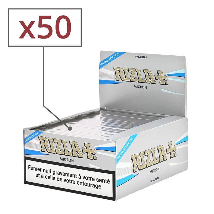 Box de 50 carnets de longues Feuilles à rouler SLIM RIZLA MICRON Papier ...