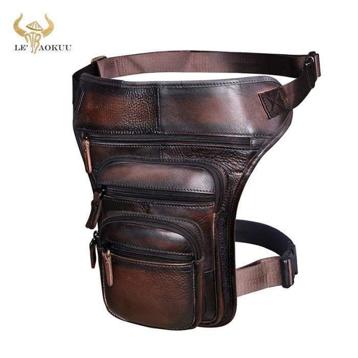 Café de couleur Grain en cuir véritable Design hommes voyage messager ...