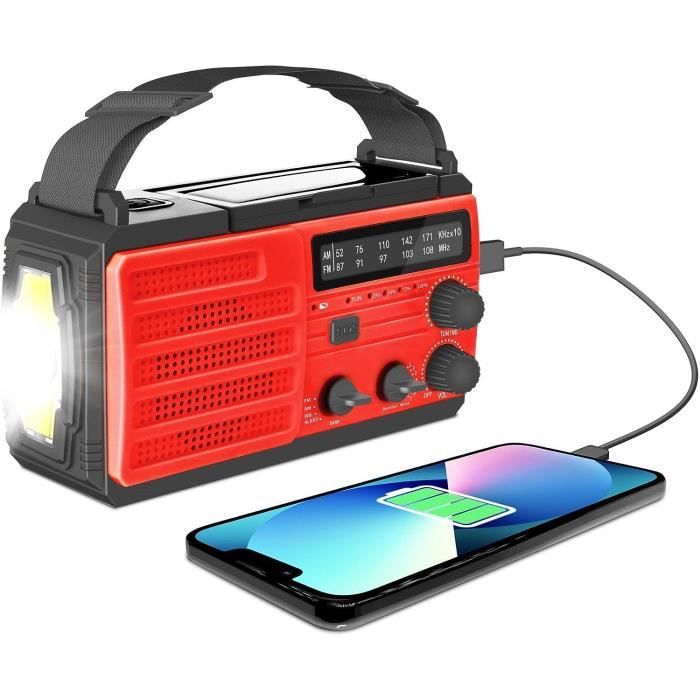 Radio À Manivelle D'Urgence,Fm Am,Charge Usb De Radio D'Affichage Led ...