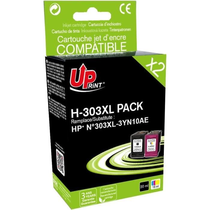 303Xl Pack De 2 Cartouches D'Encre Compatibles Avec Hp 303 303Xl Pour ...