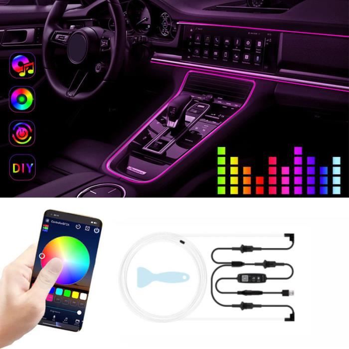 Éclairage Intérieur de Voiture, 5M Bande Lumineus de Voiture, USB 5V ...