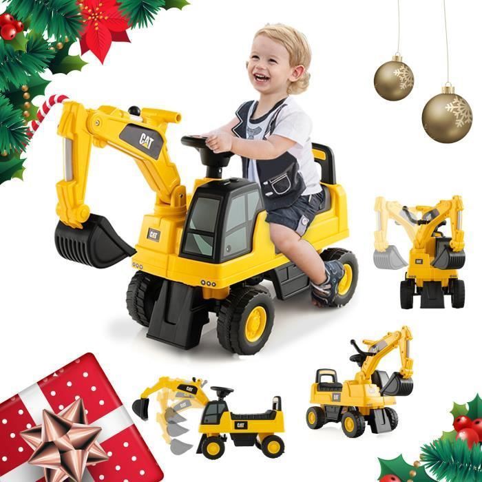 COSTWAY Tracteur pour Enfant Jouet Pelle avec Seau Rotatif, Roues Anti ...