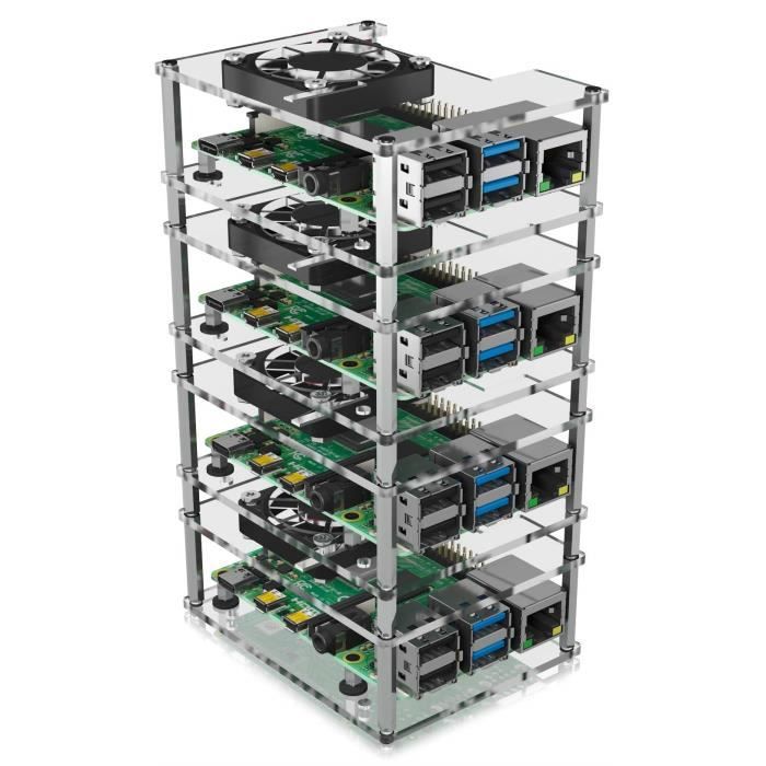 Boîtier cluster - ICY BOX - IB-RP406 - Empilable - Acrylique ...