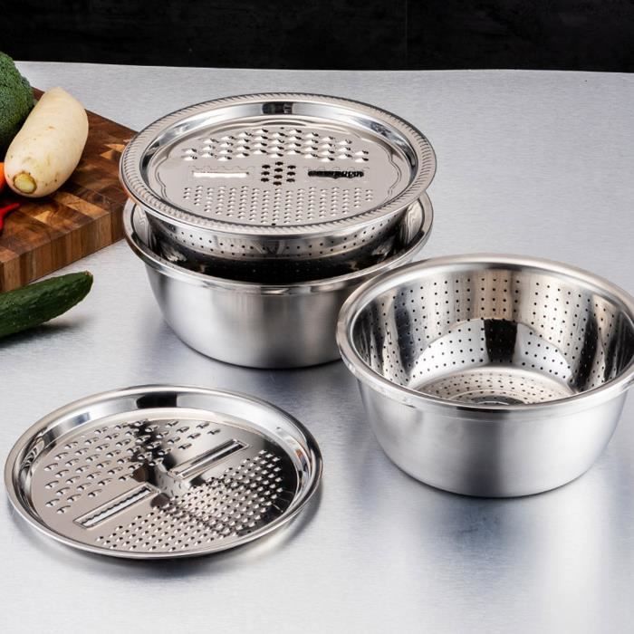 FAS Set de râpes de cuisine Bol MultiFonction en acier inoxydable ...