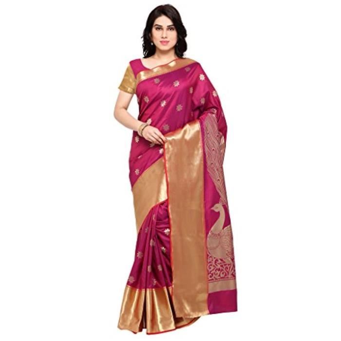 Kilt OXZB3 Kanchipuram Silk Saree Taille-M Rose - Cdiscount Prêt-à-Porter