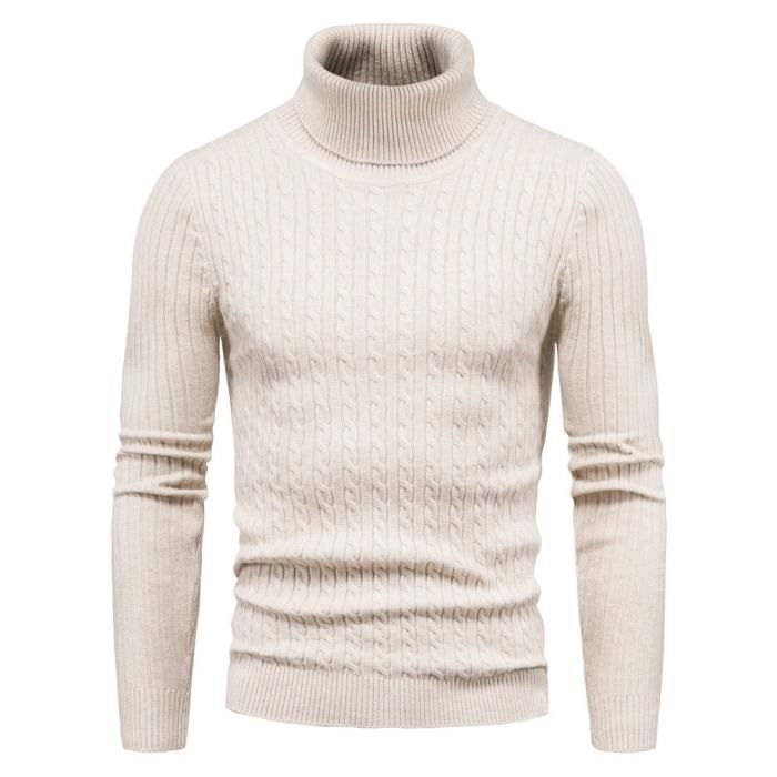 Pull chaud à col roulé pour Hommes Pull décontractés vêtement ...