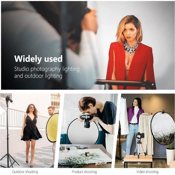 Réflecteur de Lumière - NEEWER - 22in/60cm - 5 en 1 - Pliable - Doré ...