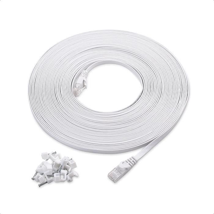 Cable Matters Cable Ethernet Plat Cat6 sans accroc 15m, Cable RJ45 ...