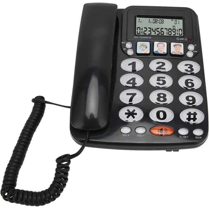 Téléphone Filaire, Ligne Fixe De Bureau Avec Identification De L'Appelant, Réglage De La ...