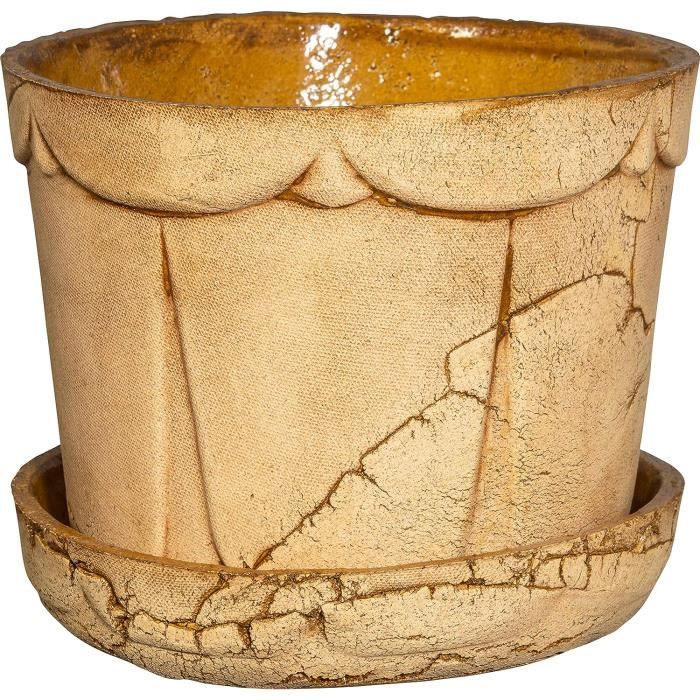 Pot De Fleurs En Faïence Avec Soucoupe Et Trou D'Évacuation 18,6 X 15,7 ...