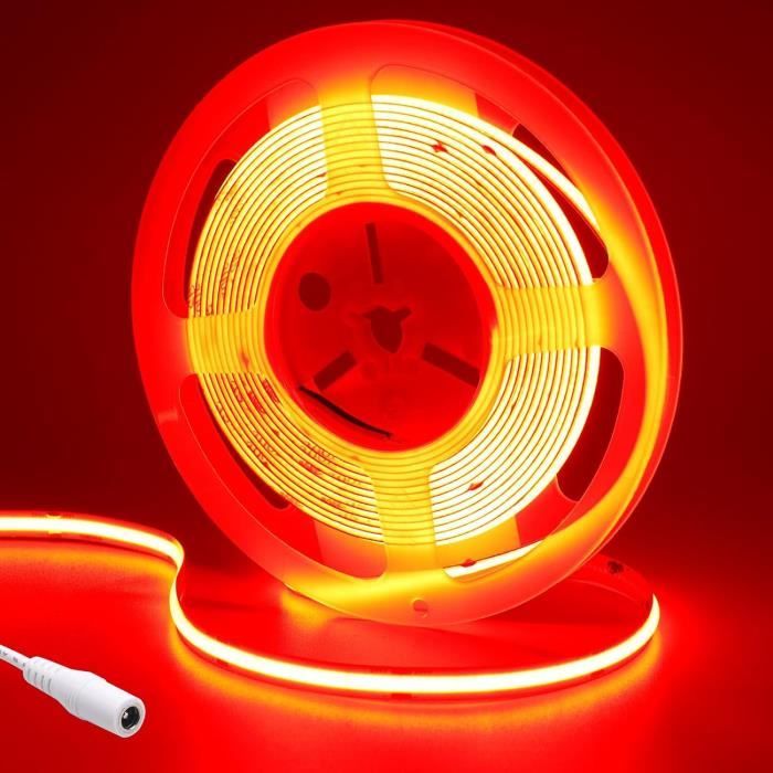 24V Cob Ruban À Led Rouge 620Nm 480Led-M 5M Luminescence Uniforme Sans ...