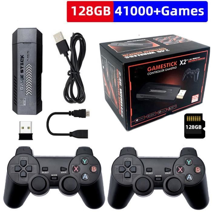 Console de jeux rétro - X2 Plus Game Stick - Double contrôleur sans fil ...