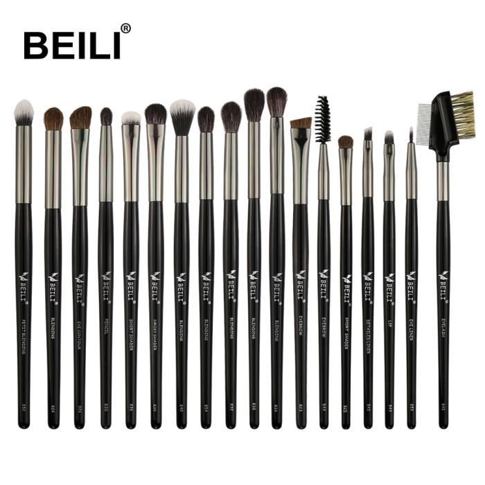BEILI – ensemble de pinceaux de maquillage professionnels de luxe noirs, lot de 40-35-15 pièces ...