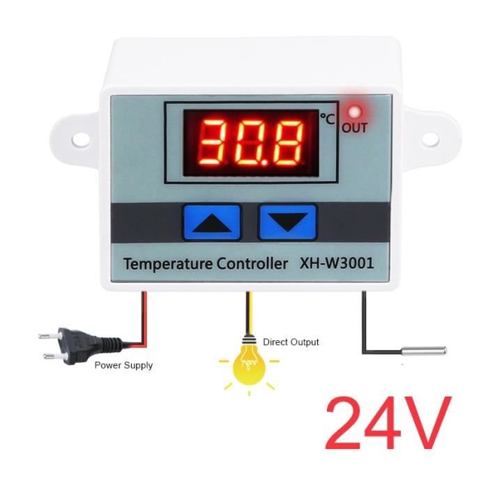 24V -Contrôleur de température numérique 10A 12V 24V 110V 220V ac,pour incubateur,interrupteur ...