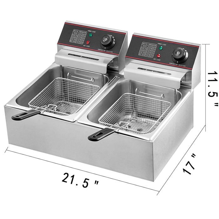 Friteuse Electrique 12L Professionnelle, Friteuse Commerciale En Acier ...