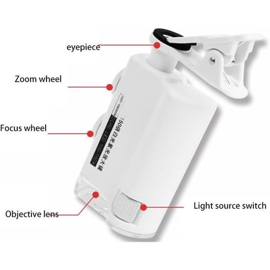 Microscope de poche pour adultes et enfants Microscope portable 100 x ...