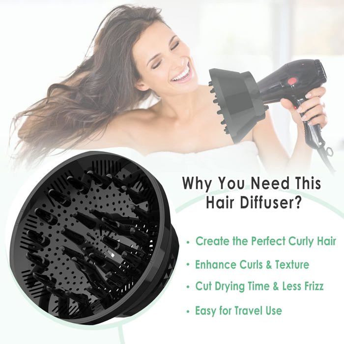 Diffuseur de cheveux universel pliable pour cheveux bouclés, fixation ...