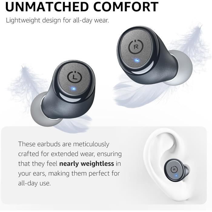 T10 Mini Écouteurs Bluetooth Sans Fil, Ecouteurs Sans Fils Sport 55H D ...