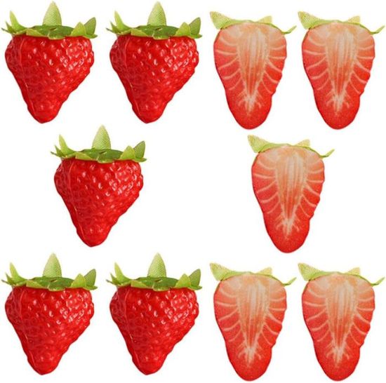 10 Pièces Tranches De Fraises Artificielles Simulation Réaliste Fraise ...