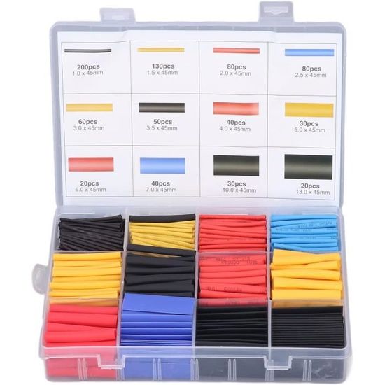 Lot de 780 Manchons de câble isolants électriques avec boîte, 2 : 1 ...