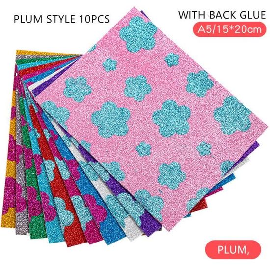 Ruban,Papier mousse A5 EVA pailleté avec colle arrière, autocollants ...