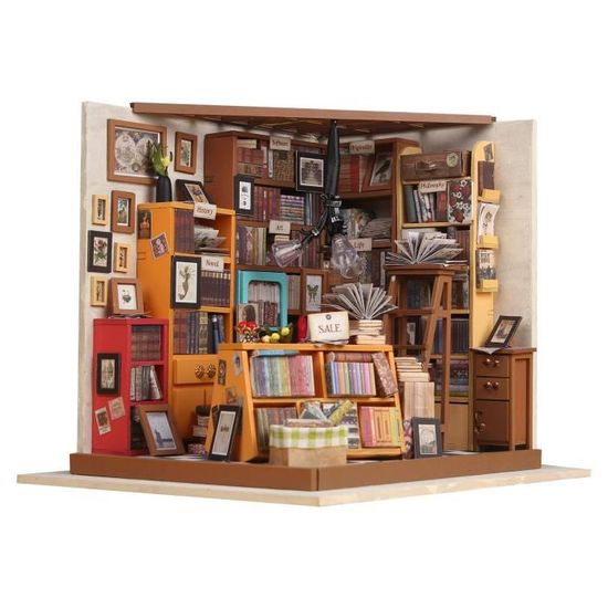 DIY Bookstore Model Creativity Dollhouse Kit With Transparent ...