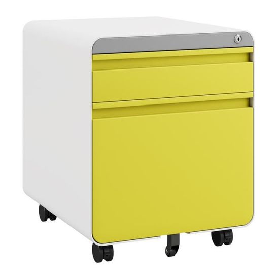 Dripex Caisson de Bureau à Roulette 2 Tiroirs, Meuble Dossier Suspendu ...