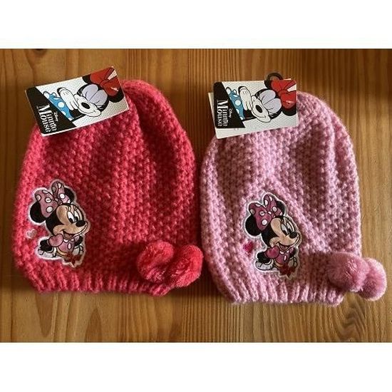Bonnet Tricoté Enfant motif Minnie Mouse couleur variable taille 52 cm ...
