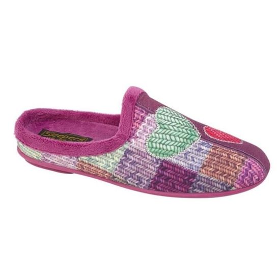 Chaussons DEANNA - Sleepers - Femme - Blanc - À carreaux, Cœur, Logo ...