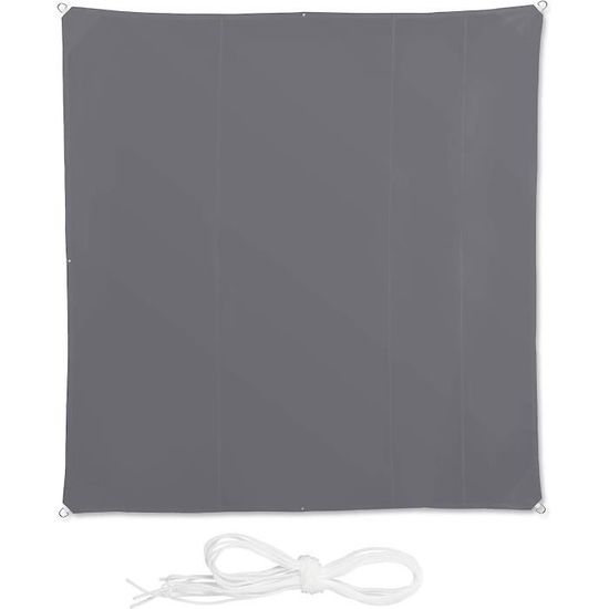 Relaxdays Voile d’ombrage carré diffuseur d’Ombre Protection Soleil ...
