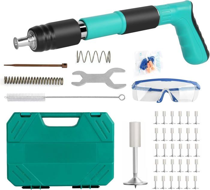 Cloueuse Rivet Gun Avec 20pcs Clou Beton Pistolet à Clous En Acier De ...