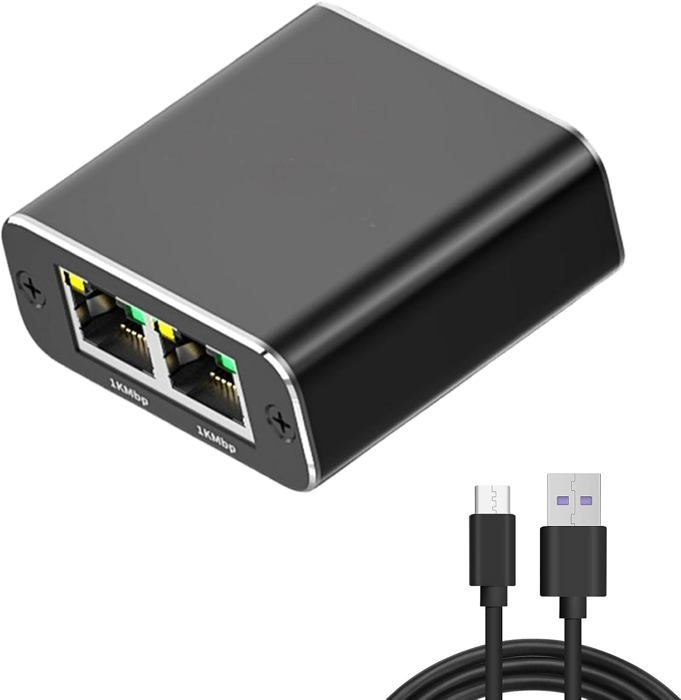 Rj45 1 À 2 Gigabit Répartiteur Réseau 1000/100Mbps Réseau Lan Switch 2 ...