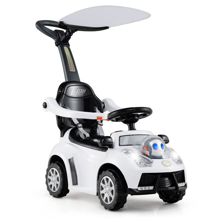 DREAMADE Voiture à Pousser pour Enfants, Jouet 3 en 1 avec Toit ...