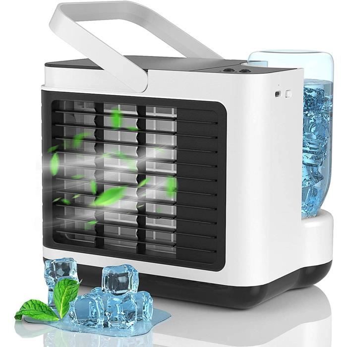 Climatiseur Portable, 4 en 1 USB Mini Climatiseur Mobile Silencieux avec Veilleuse Douce avec ...