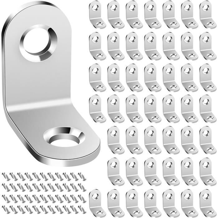 50Pcs Équerre de Fixation Metal Equerre Metal 20x20MM Petite Équerre de ...