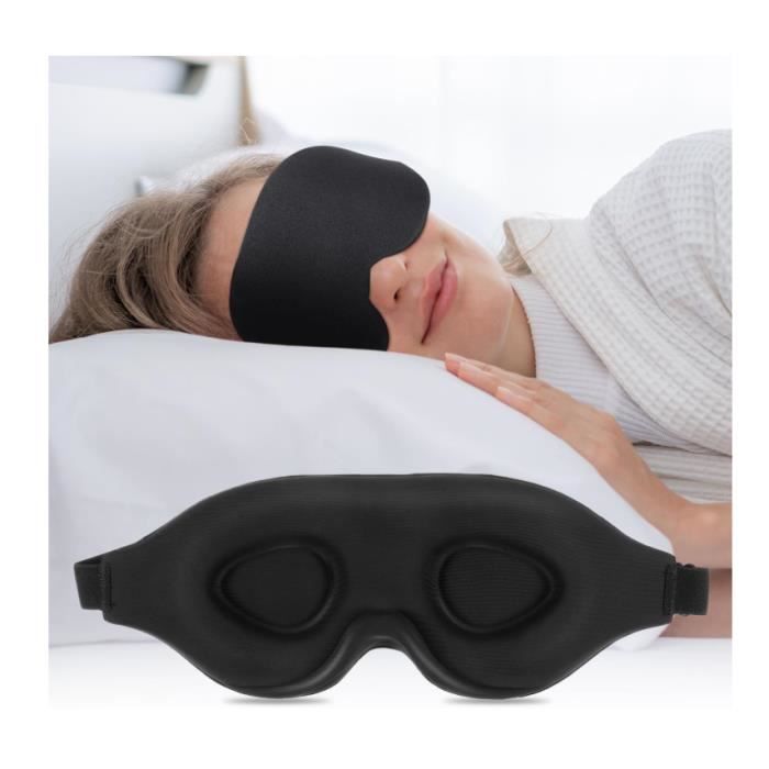 Masque de Nuit - wj - Sommeil 3D Cache Yeux - Noir - Adulte - Mixte