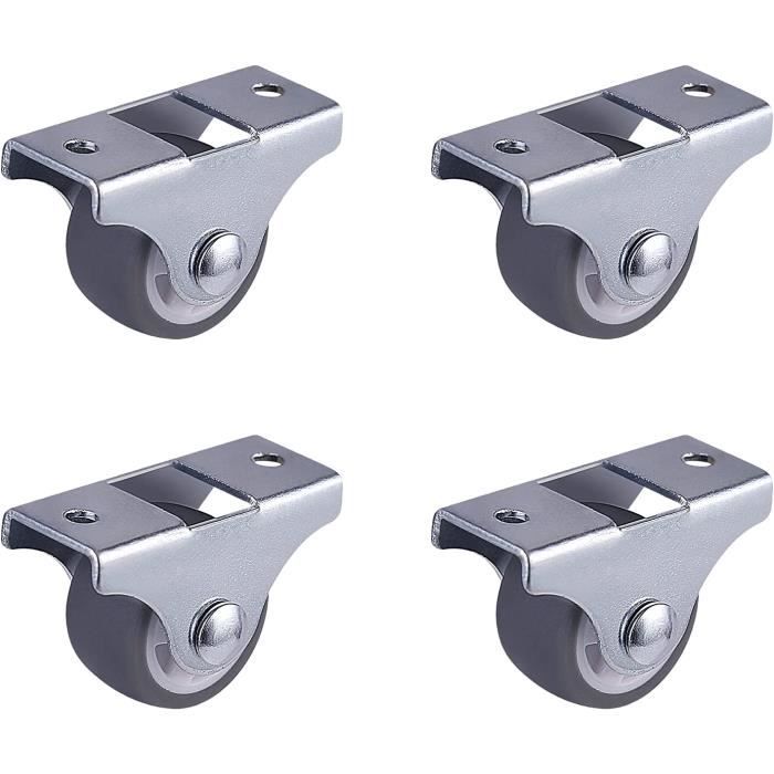 Mini Roulettes pour Meubles Roulettes Fixes Roue en Caoutchouc ...